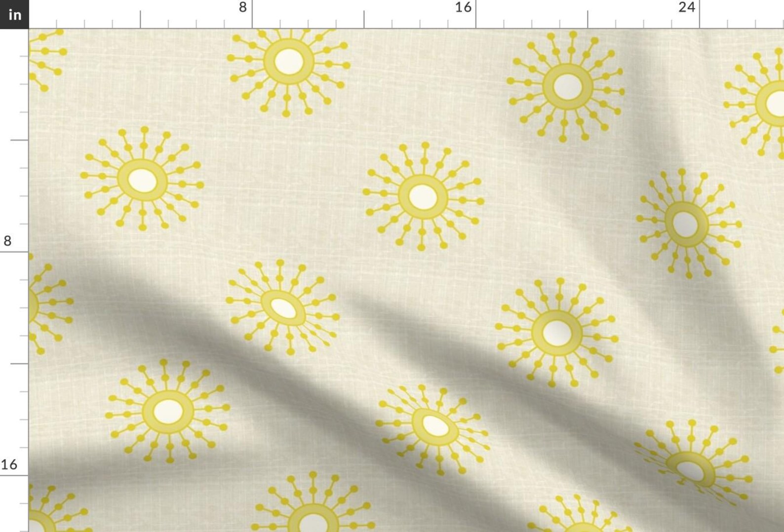 Yellow Star Bursts Fabric - Star Burst Sunshine by Littlerhodydesign ...