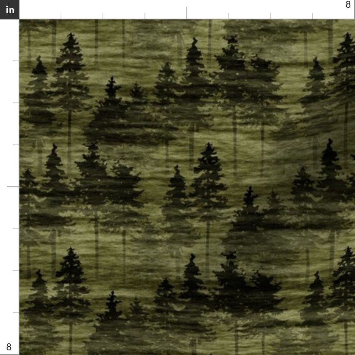 Forest Fabric Forest Mist Green by Thecalvarium Forest - Etsy