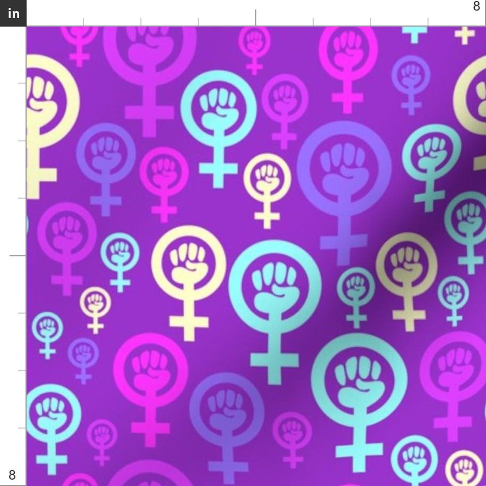 Purple Feminism Fabric - Feminist Symbol in Purple by Spacefem - Womens ...