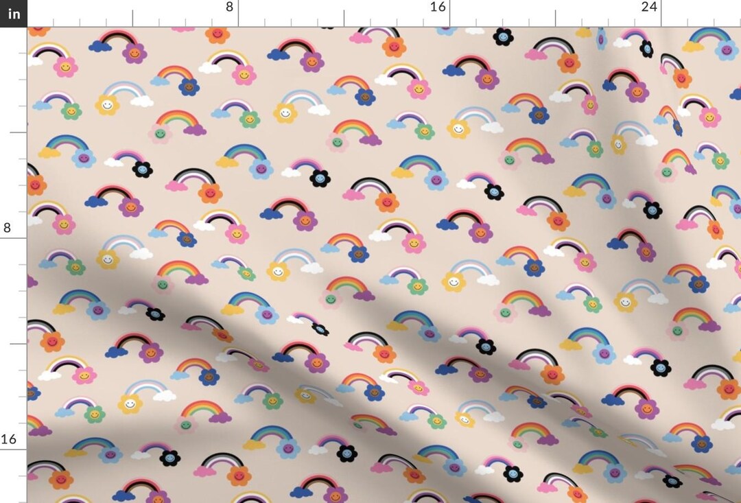 Lgbtqia Fabric - Retro Rainbow Pride by Littlesmilemakers - Pride Smile ...