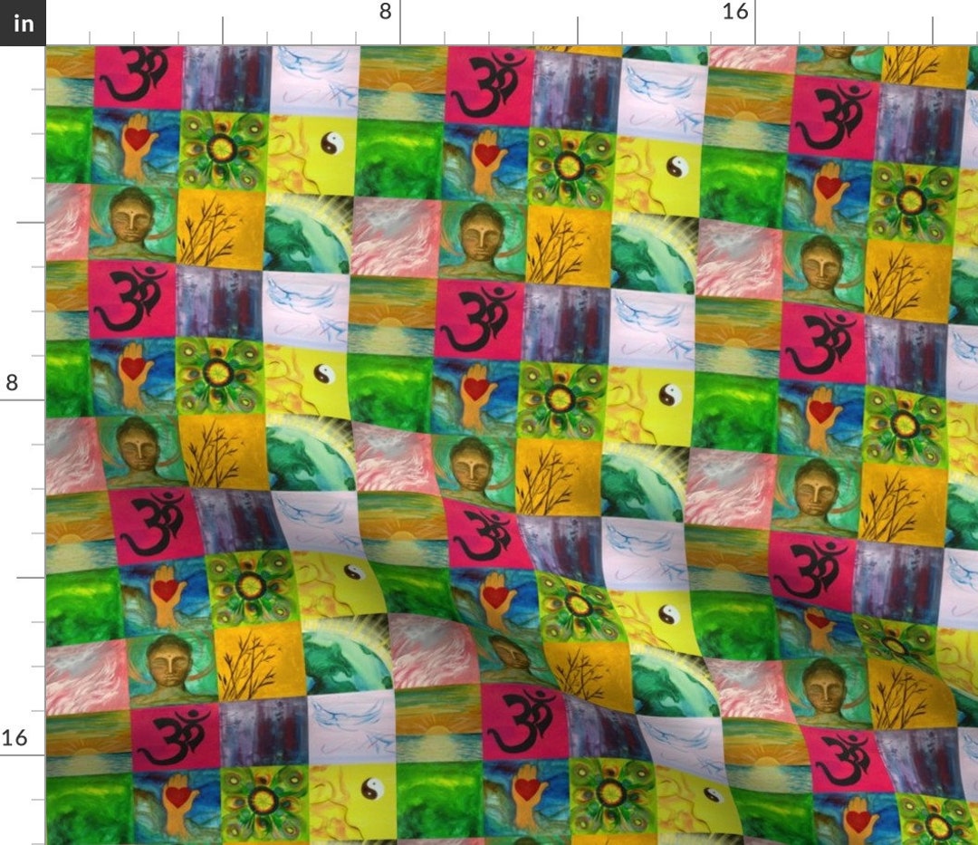 Buddha Fabric Patchwork Buddha by Leahvanlutz Patchwork Buddha Namaste ...