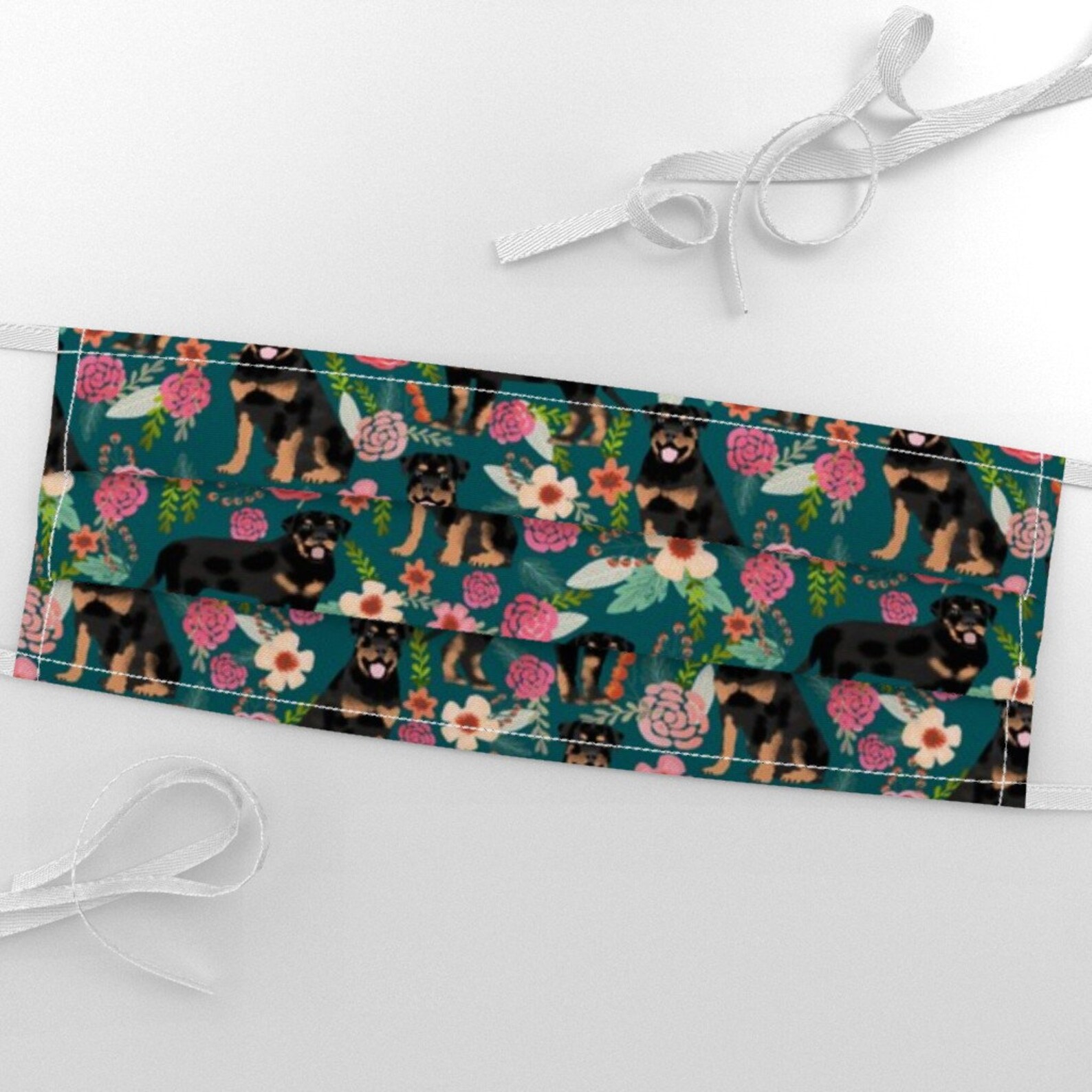 Rottweiler Fabric Rottweiler Floral Dog Fabric Rottweilers | Etsy