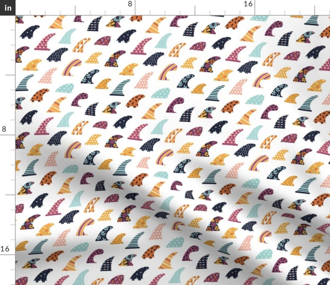 Surfing Fin Fabric Surfing Fin by Tasiania Abstract - Etsy