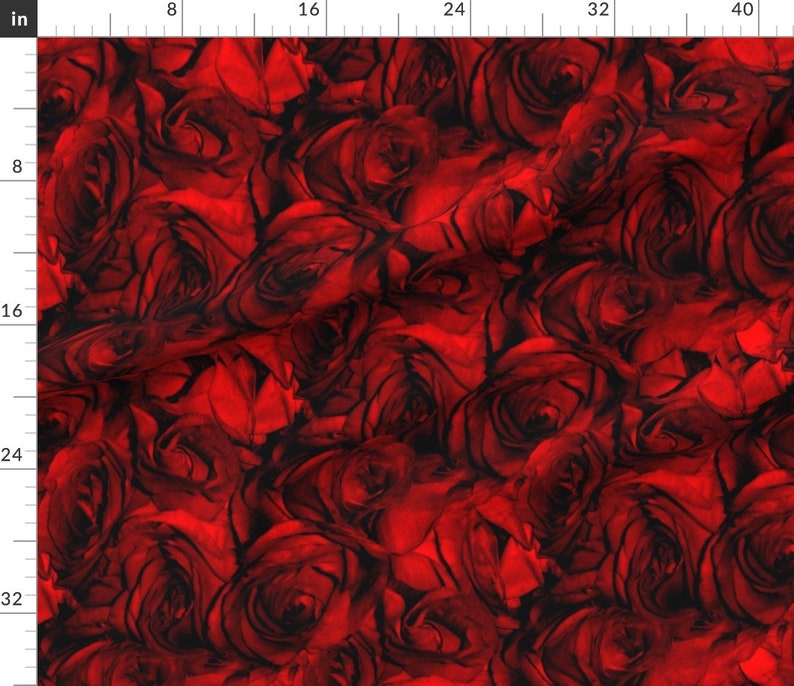 Red Rose Fabric Blood Roses Blood Roses by - Etsy