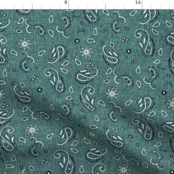 Turquoise Bandana Cotton Fabric - Etsy