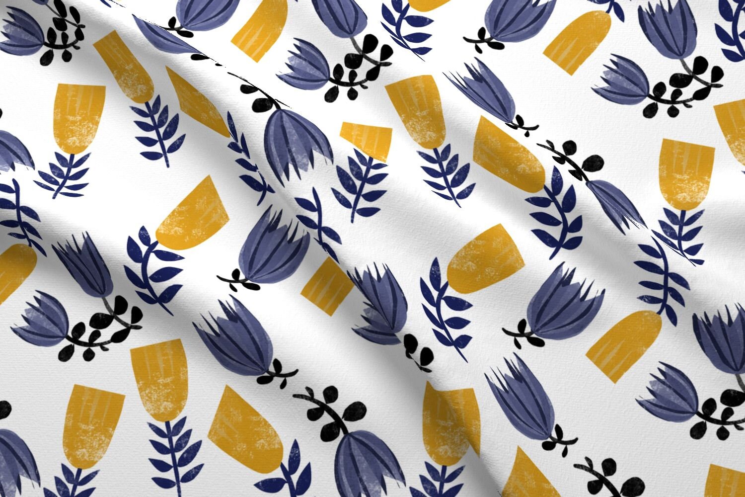 Flowers Fabric Block Print Flowers By Taraput Flowers | Etsy