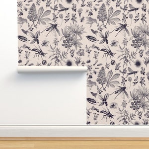Botanical Insect Wallpaper Insect Garden Retro by Juliaschumacher ...