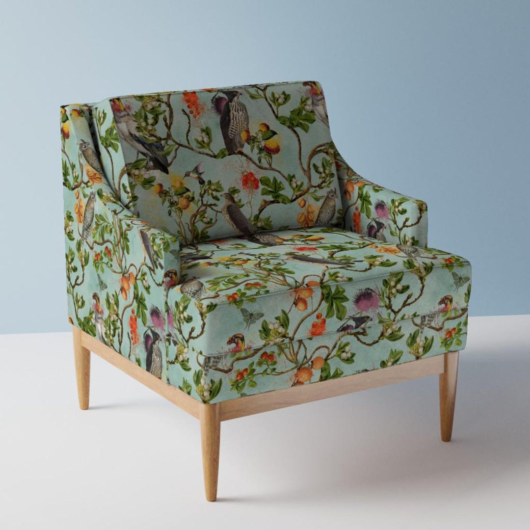 Vintage Birds Upholstery Fabric- Birds of Prey Bright by Fischkandi ...