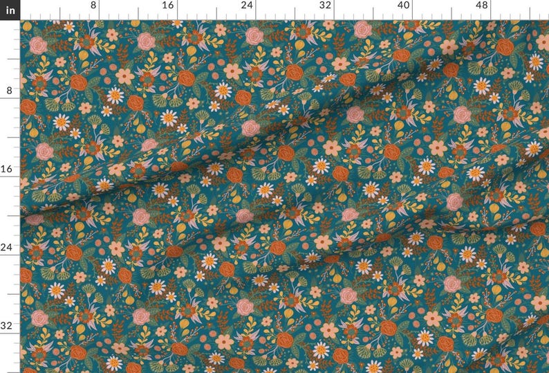 Whimsical Small Floral Fabric - Whimsical Floral by New Branch Studio ...