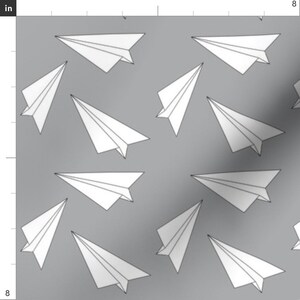 Gray Airplanes Fabric Paper Planes Grey by Elvelyckan Kids - Etsy