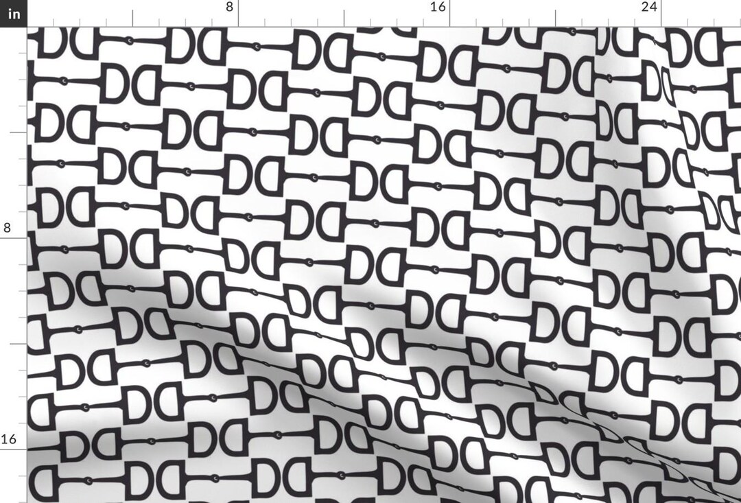 Equestrian Fabric - Snaffle Bits by Pennyroyal - Snaffle Bit Black and ...