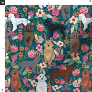 Poodles Fabric Poodles Cute Florals for Dog Lovers Poodle Owners by ...