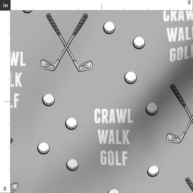 Crawl Walk Fabric Crawl Walk Golf Gray by | Etsy
