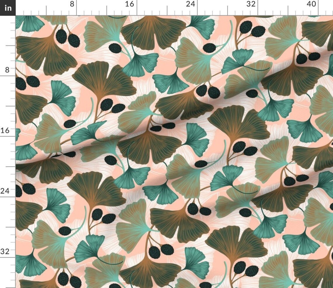 Ginkgo Fabric Ginkgo Leaves by New Branch Studio Spring - Etsy
