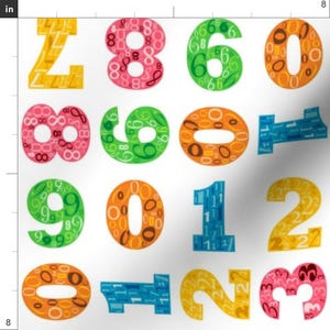 Numbers Fabric - Numbers by Elizabethw - Back to School Math Class ...