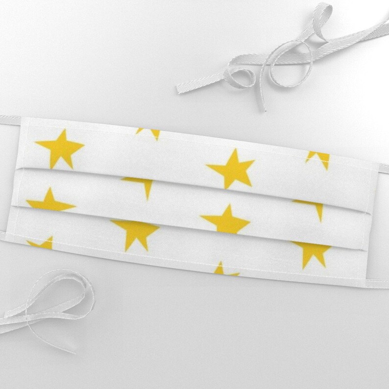 Yellow Stars Fabric Wonky Stars Yellow by Stitchpress | Etsy