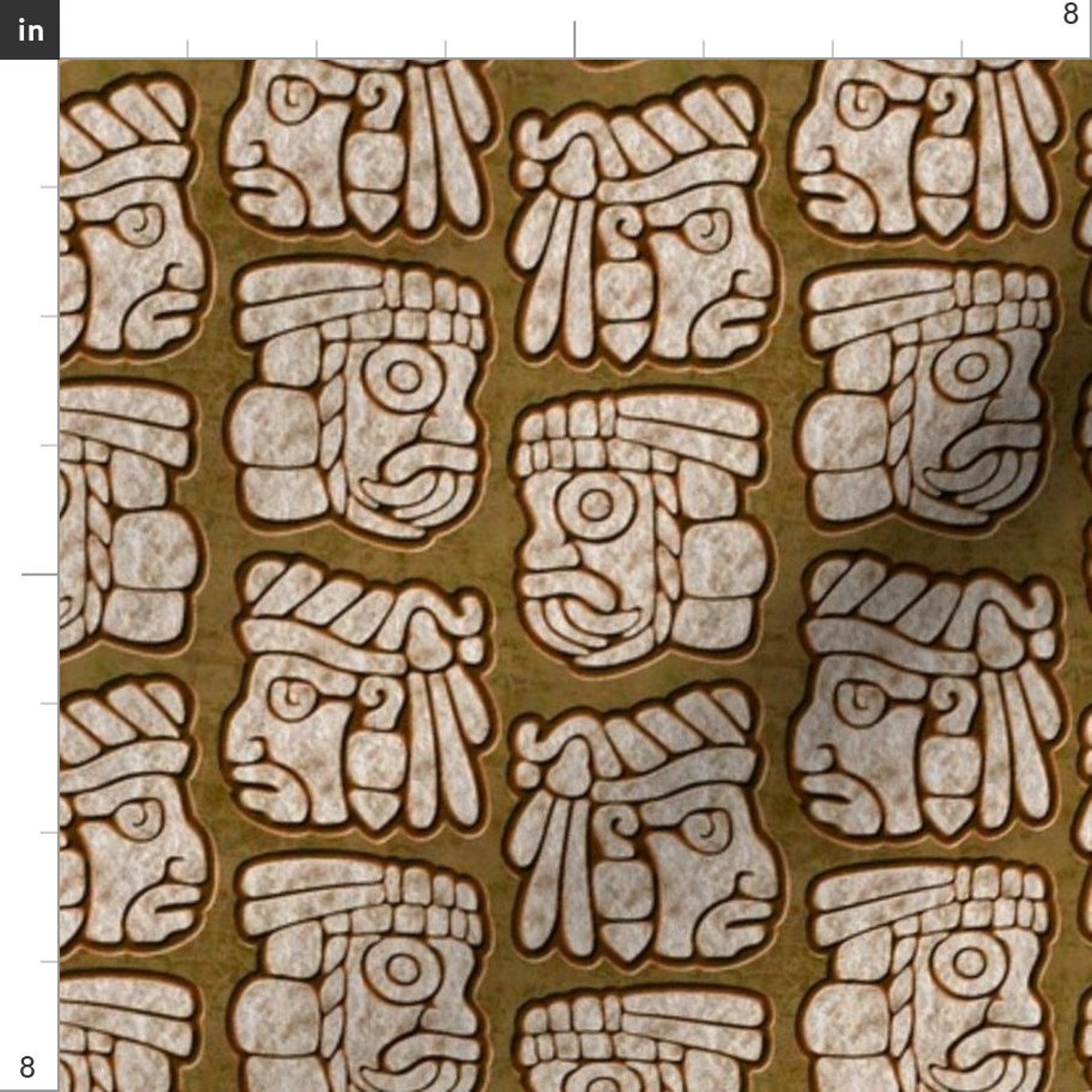 Mayan Glyphs Fabric Mayan Glyphs by Hannafate Hieroglyphs - Etsy