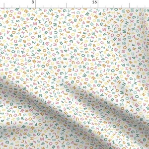 Spring Alphabet Fabric Ditsy Spring Pastel Alphabet by Weavingmajor ...