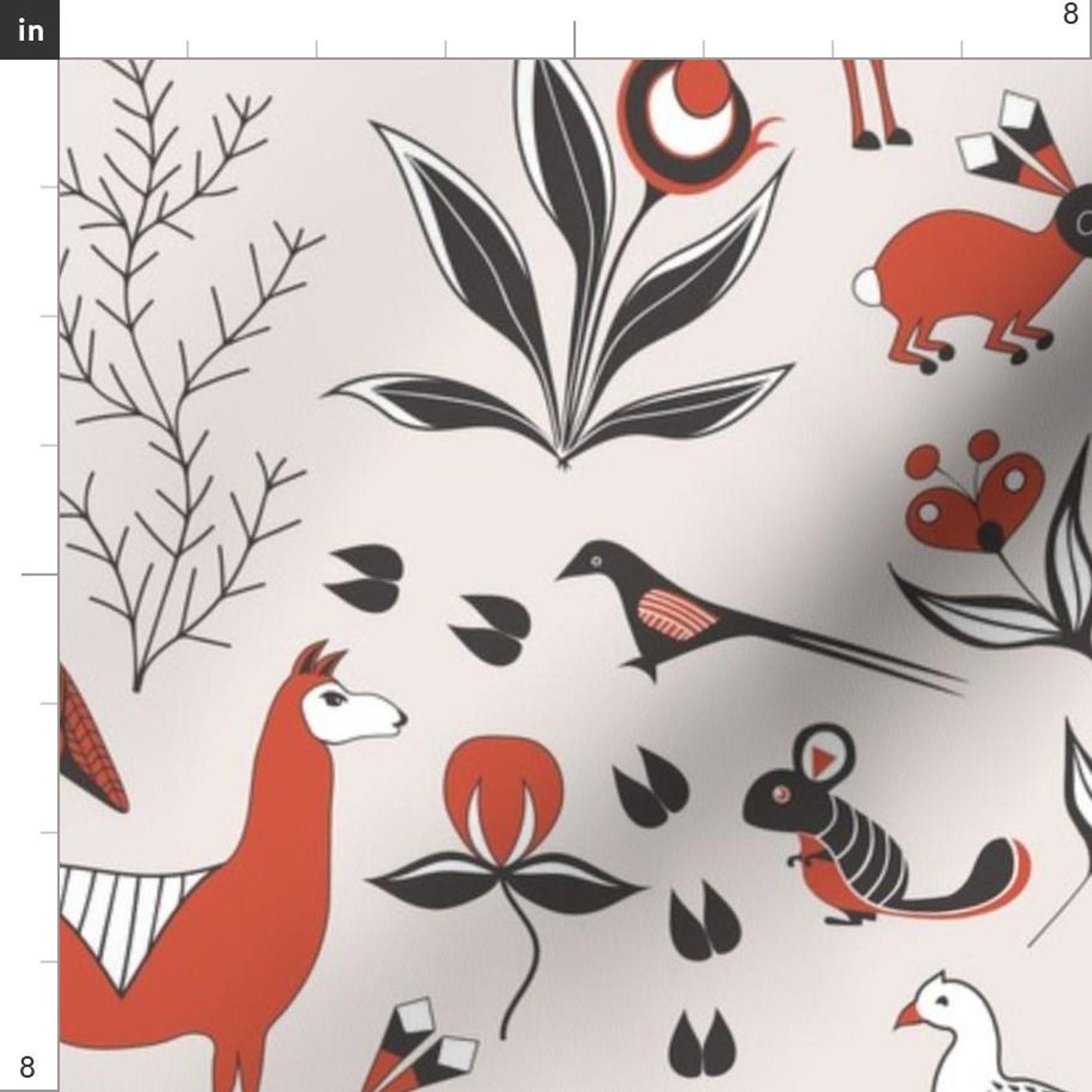 Llamas Fabric - Andes Mountain Animals by Dearchickie - Llamas Folk ...