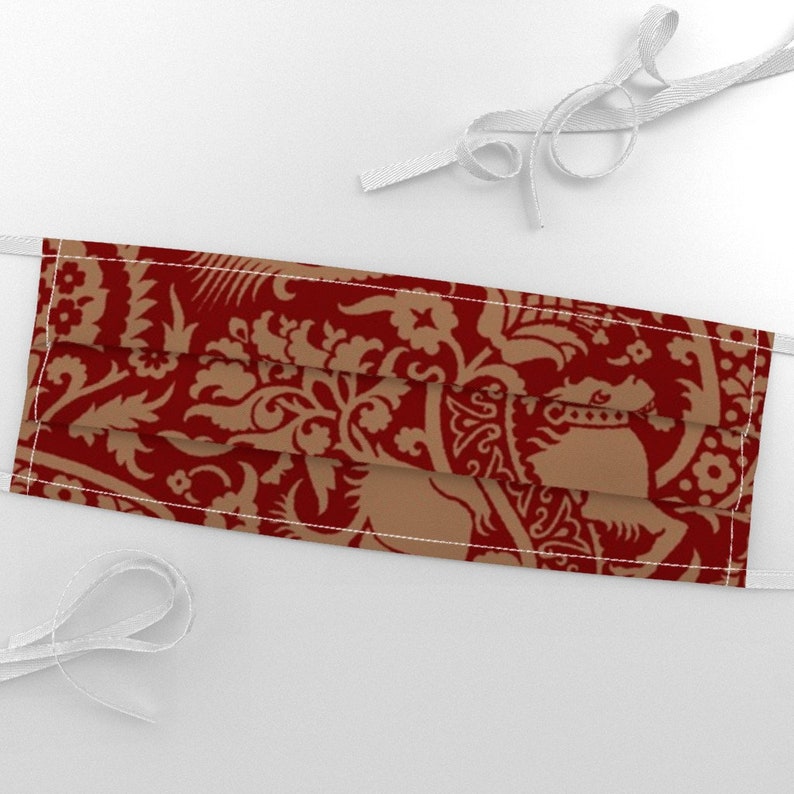 Damask Fabric Damask 3a by Muhlenkott Damask Red Gold | Etsy