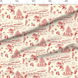 Holiday Toile Fabric - A Happy Christmas Holiday Toile by Sherri Bb ...