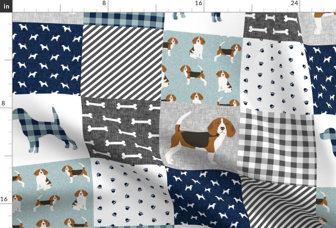 Beagle Cheater Quilt Fabric Beagle Pet Quilt B Dog Breed Fabric Cheater ...