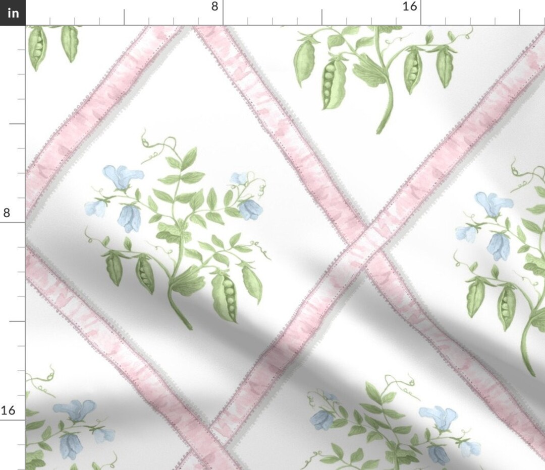 Pink Trellis Fabric Eloise by Danika_herrick Ribbons Sweet - Etsy