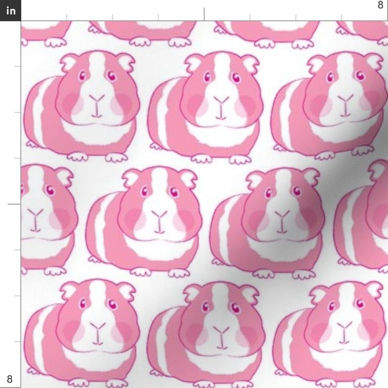 Pink Guinea Pigs Fabric Guinea-pig-pink by Lilcubby Pink - Etsy