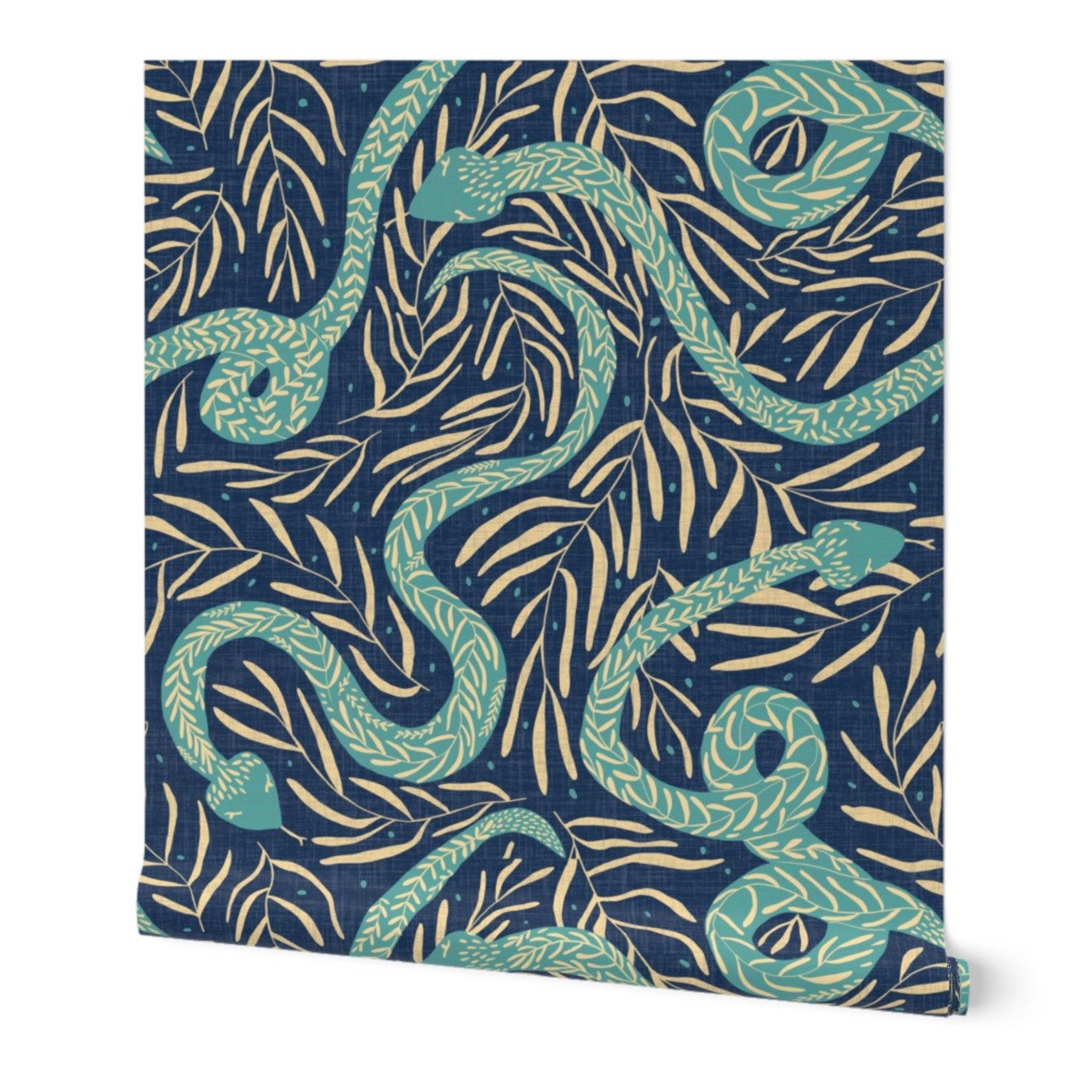 Snakes Wallpaper Snake Study by Scarlette Soleil Blue - Etsy