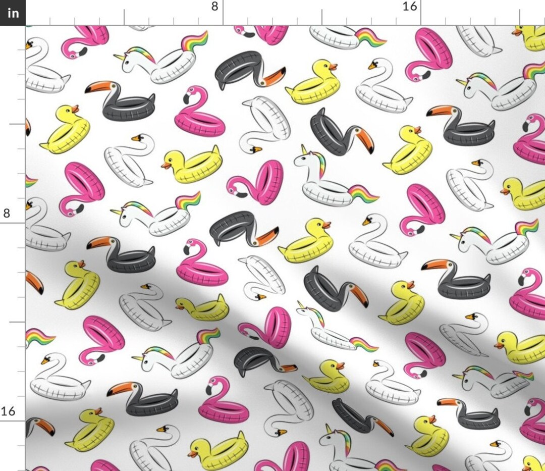 Pool Floats Fabric Pool Floats All the Floats on White by - Etsy