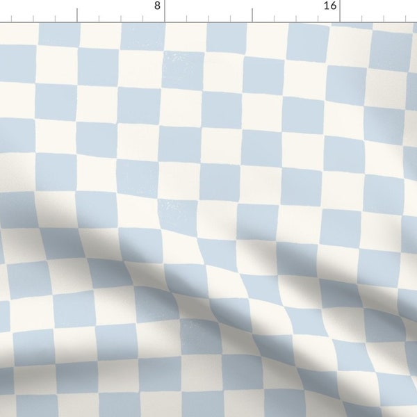 Blue Checker Fabric - Etsy