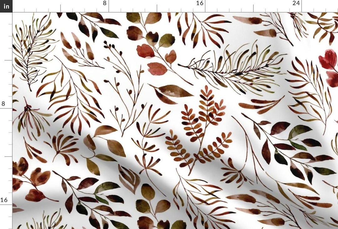 Autumn Fabric - Autumn Fall Leaves Nature Botanical Home Decor Prints ...