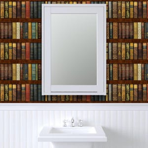 Vintage Library Wallpaper - Instant Bookcase by Peacoquettedesigns ...