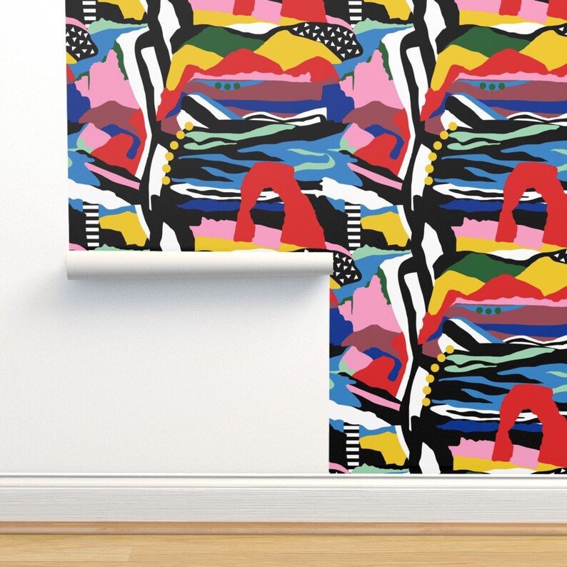 Postmodern Wallpaper Abstract Landscape by - Etsy