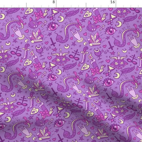 Spooky Fabric Cute Occult in Dark by Pinkindetroit | Etsy