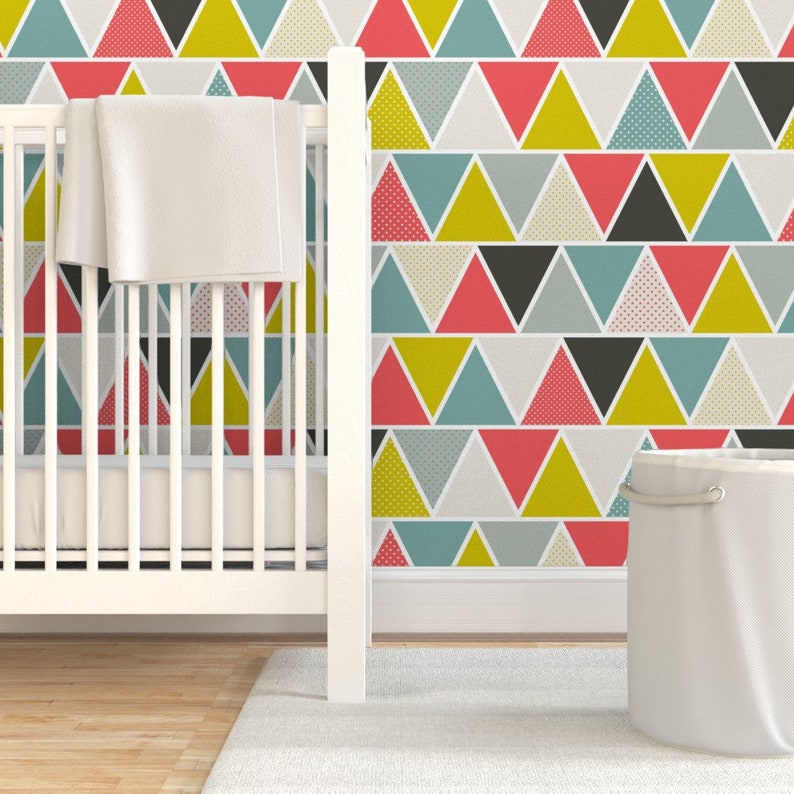 Triangle Wallpaper Triangulum Modern Geometric By | Etsy