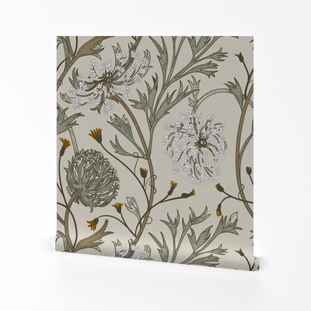 Muted Floral Wallpaper Queen Anne's Lace by Two_brds Wildflowers ...