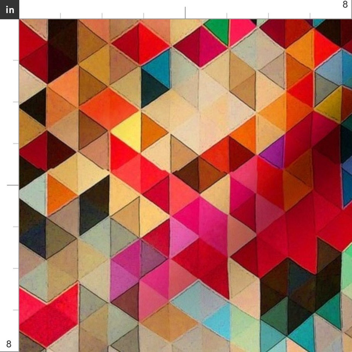 Complementary Colors Triangles Fabric Color Blocks by - Etsy