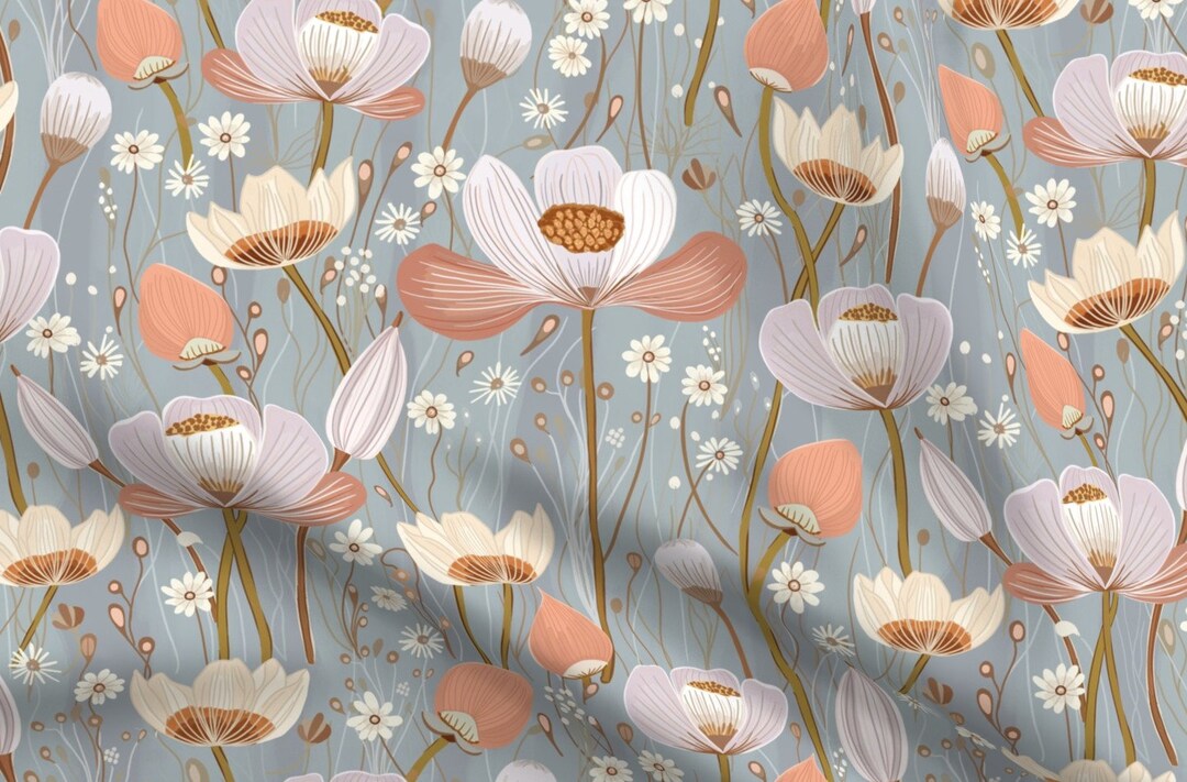 Cottagecore Fabric Romantic Garden by Misodart Floral - Etsy