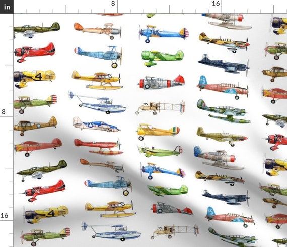 Airplane Fabric Vintage Airplane Collection by Taranealart - Etsy