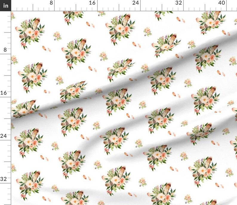 Peach Floral Fabric Peach Headdress Florals by Shopcabin | Etsy