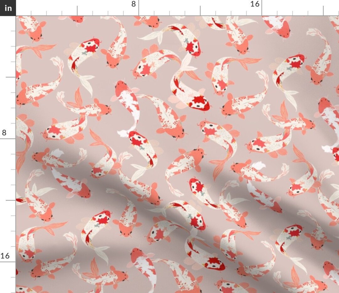 Japanese Koi Fish Fabric Koi Fish Pond Pastel by Onesweetorange ...