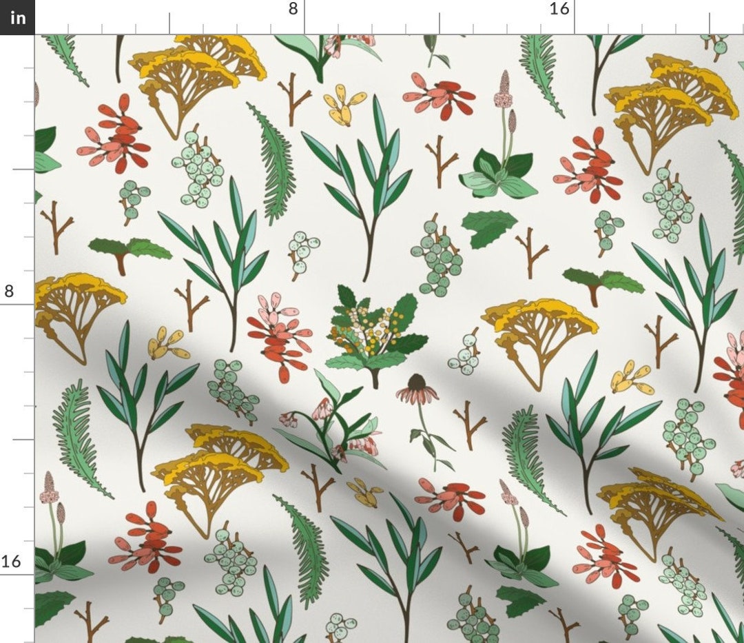 Modern Botanical Home Decor Fabric Herbal Study Light by Holli ...