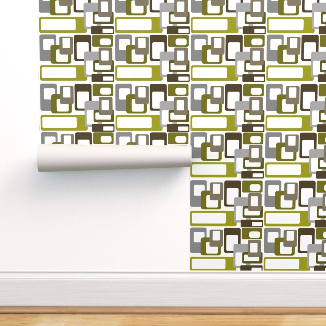 Mid-century Squares Wallpaper mid-century Modern by Hot4tees | Etsy