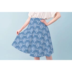 Blue Palm Trees Apparel Fabric - Palm Springs by Vivdesign - Tropical ...