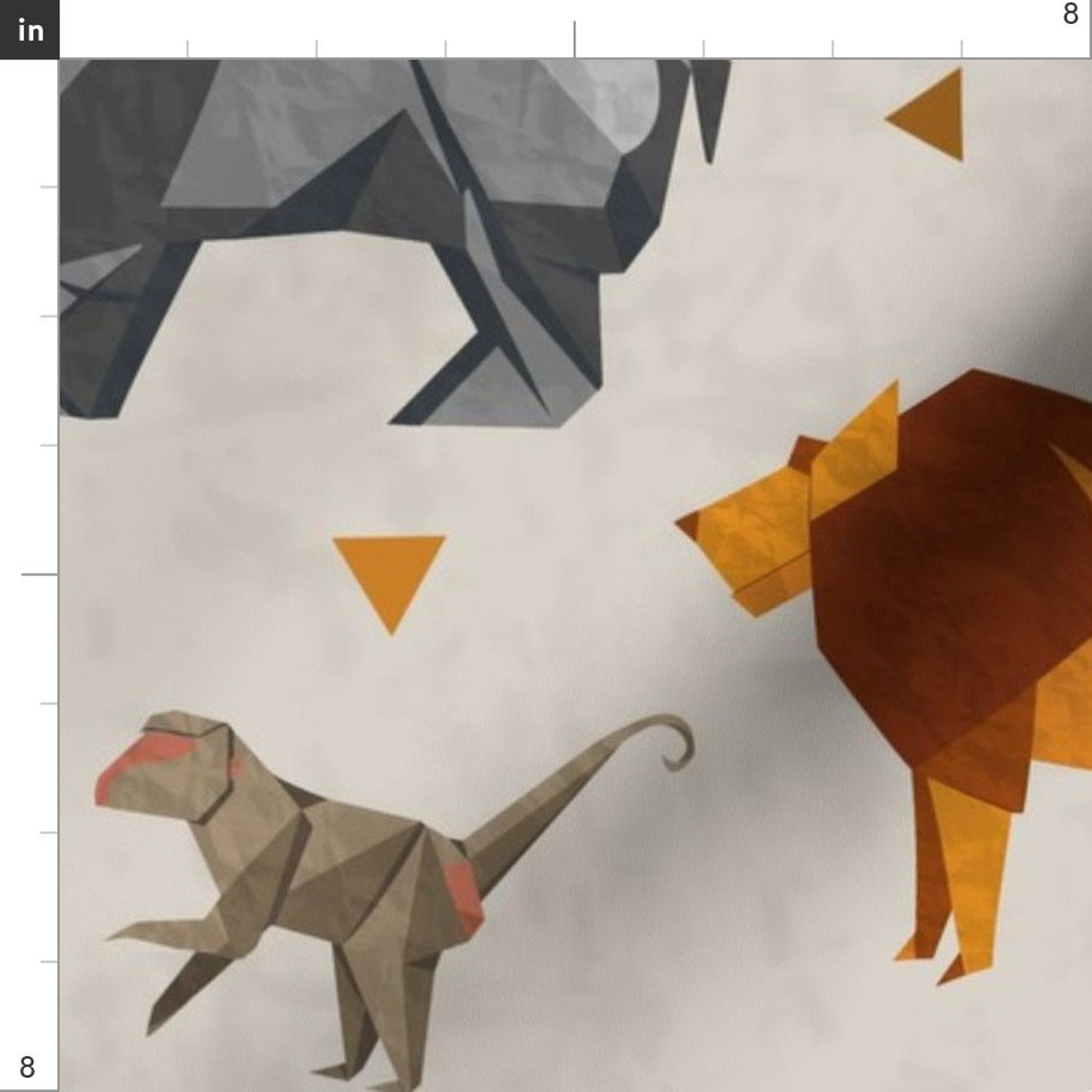Origami Geometric Safari Animals Fabric Origami Safari Large - Etsy