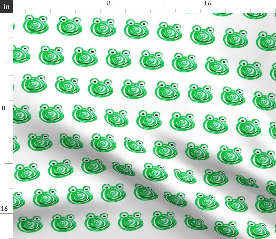 Frog Fabric Frog by Larsdotter Frog Doodle Children's - Etsy