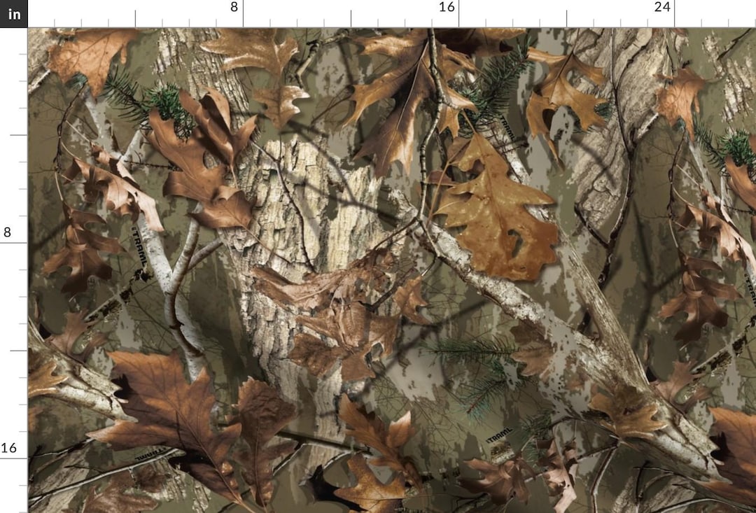 Oak Leaf Camo Fabric - Woodland by Mb4studio - Brown Green Forest ...