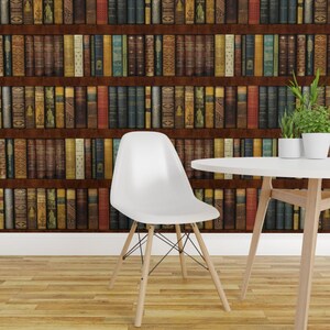 Vintage Library Wallpaper - Instant Bookcase by Peacoquettedesigns ...