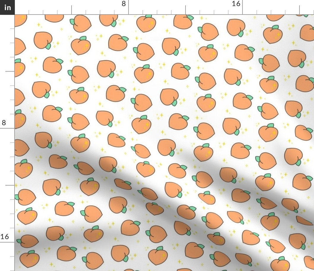 Peaches Fabric Sparkle Peach by Magic Circle Peaches - Etsy